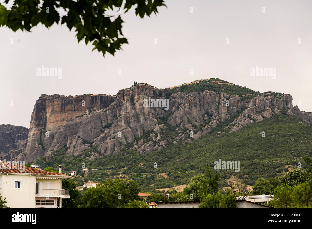 Meteora region of the village of Kalambaka Greece Stock Photo - Alamy