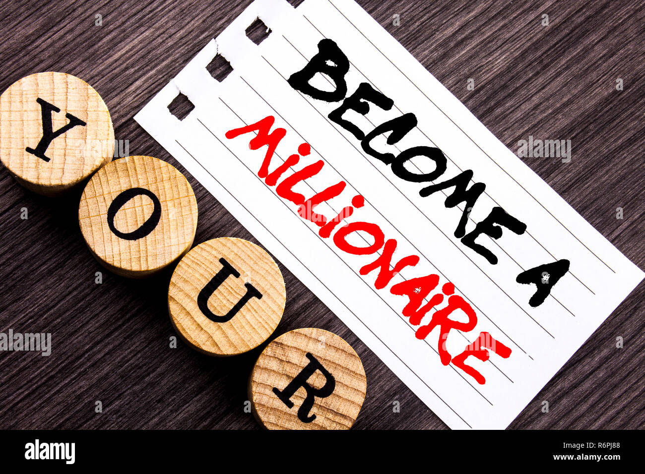 Writing text showing Become A Millionaire. Business photo showcasing ...