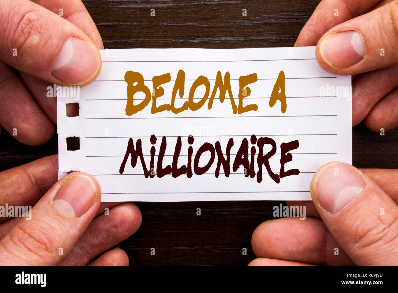 Handwritten text sign showing Become A Millionaire. Business concept ...