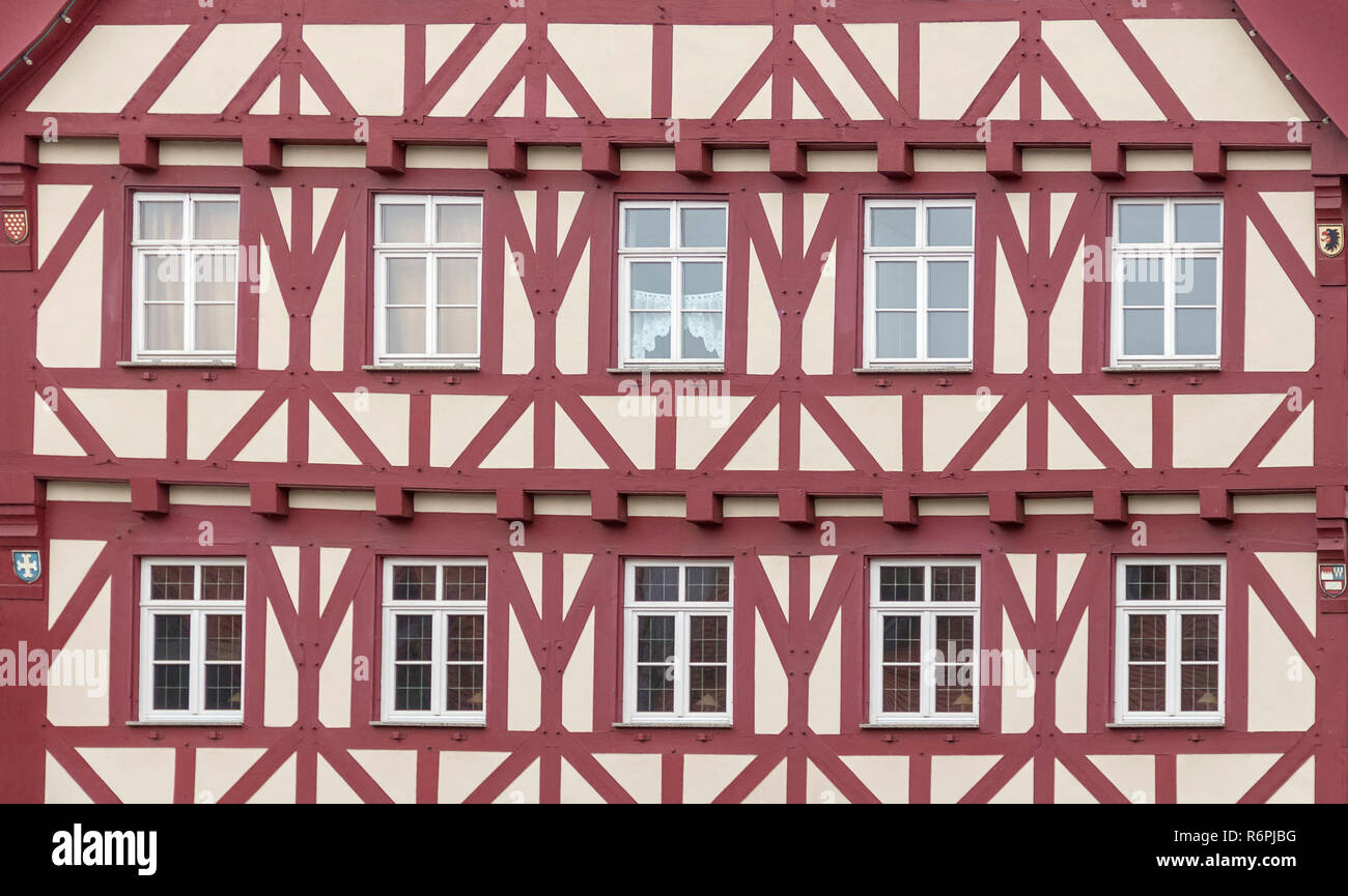 studwork house detail in southern germany Stock Photo - Alamy