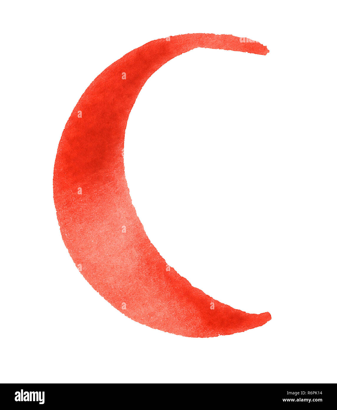 red watercolor crescent Stock Photo - Alamy