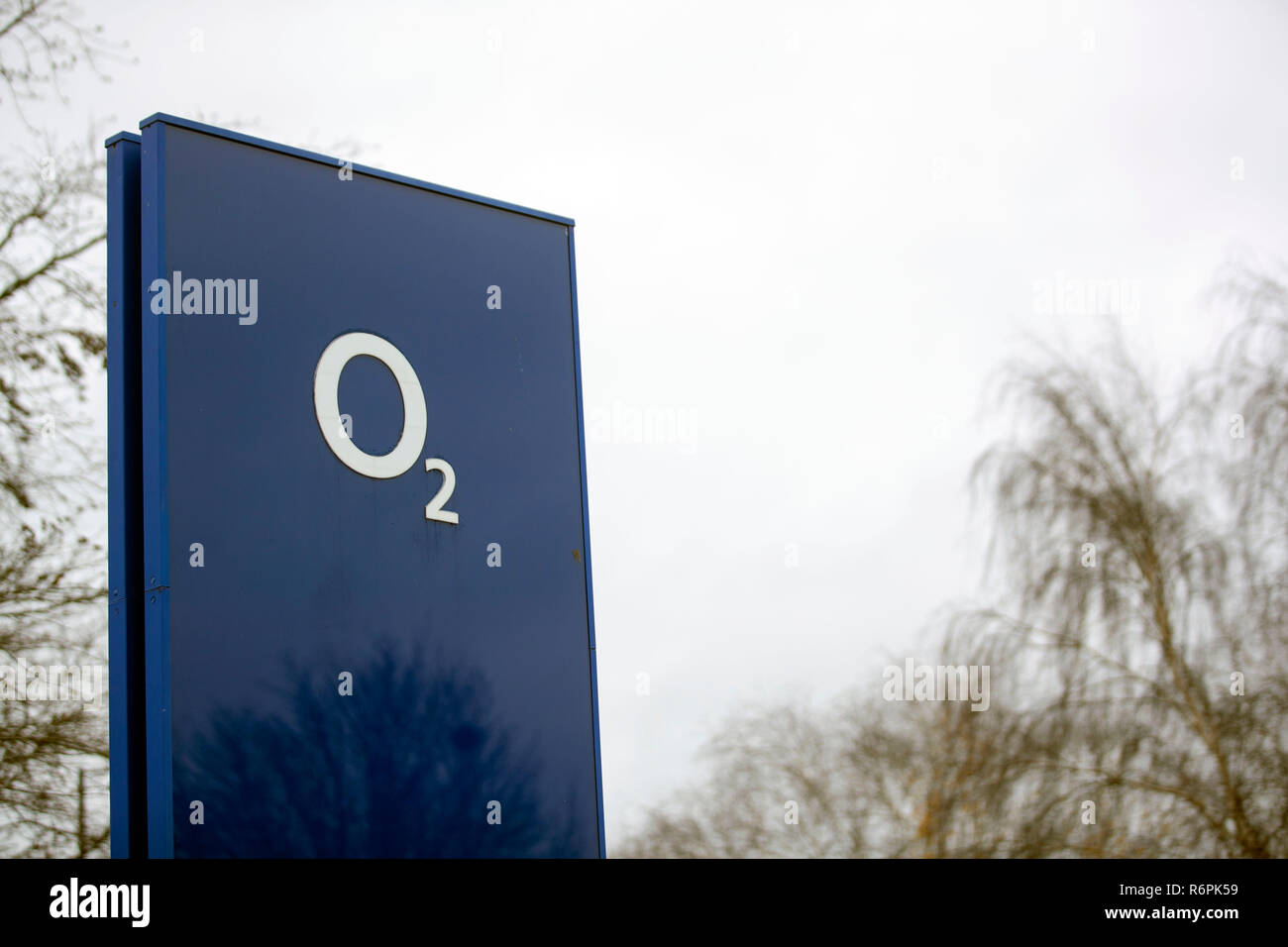 A general view of a sign at the O2 headquarters in Slough, Berkshire as ...