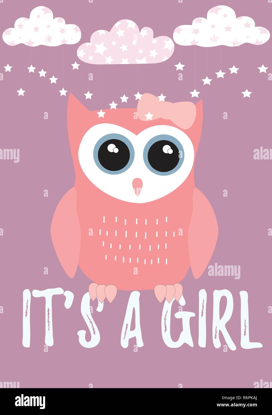 Blue And Pink Baby Owls