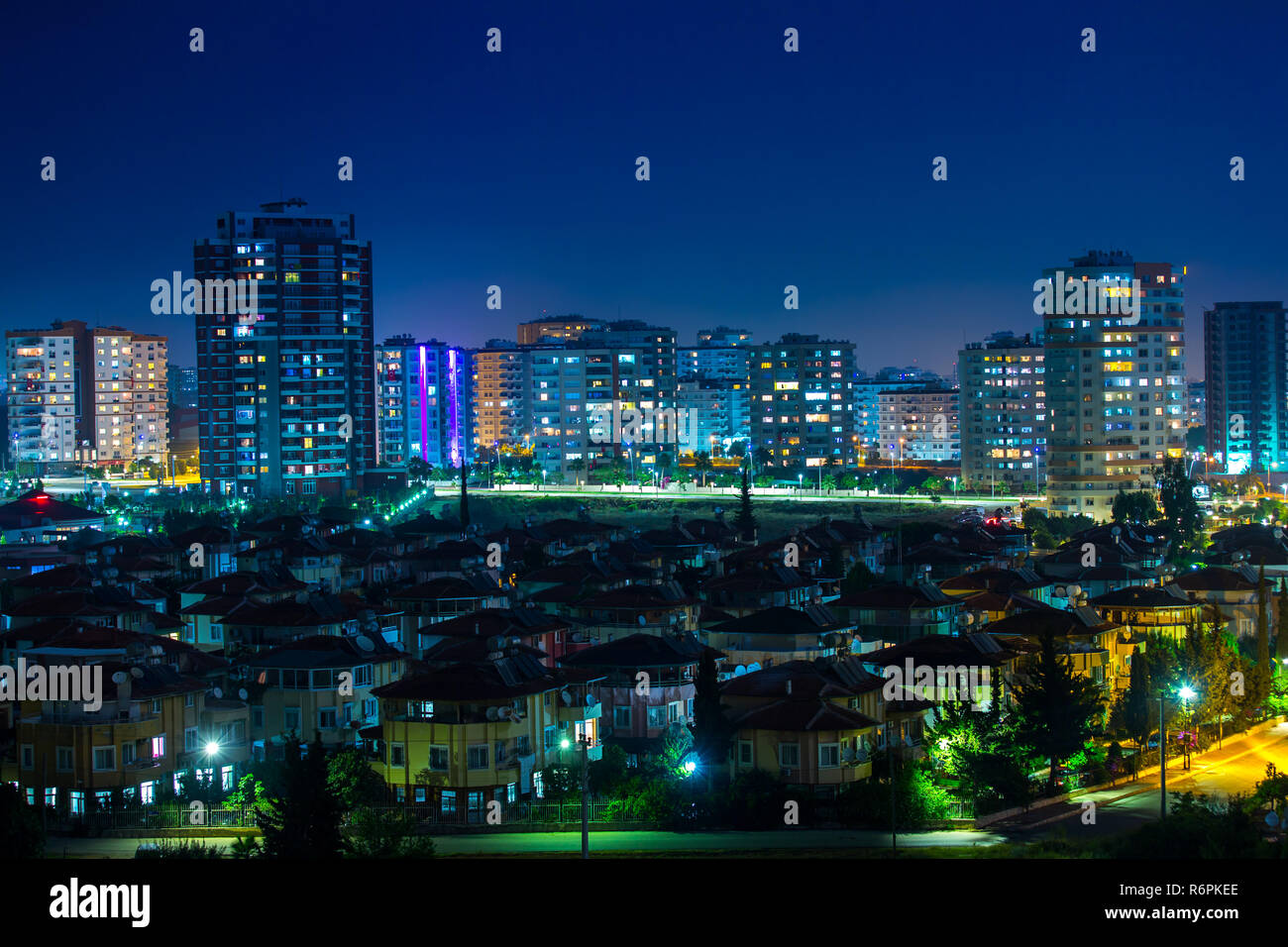 Beautiful city at night Stock Photo - Alamy