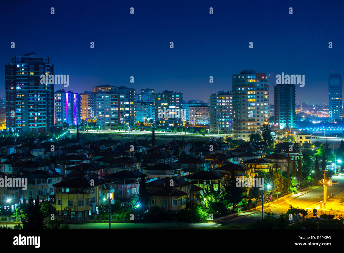 Beautiful city at night Stock Photo - Alamy