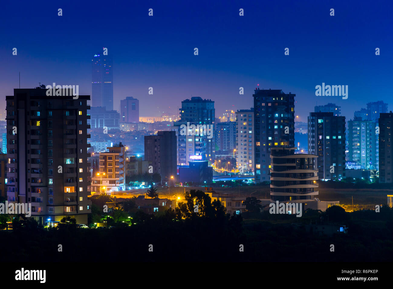Beautiful city at night Stock Photo - Alamy