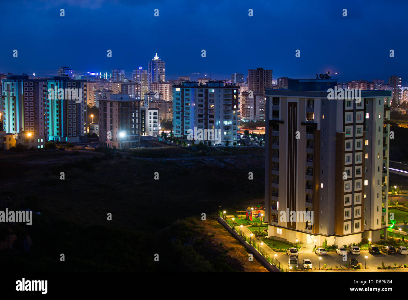 Beautiful city at night Stock Photo - Alamy