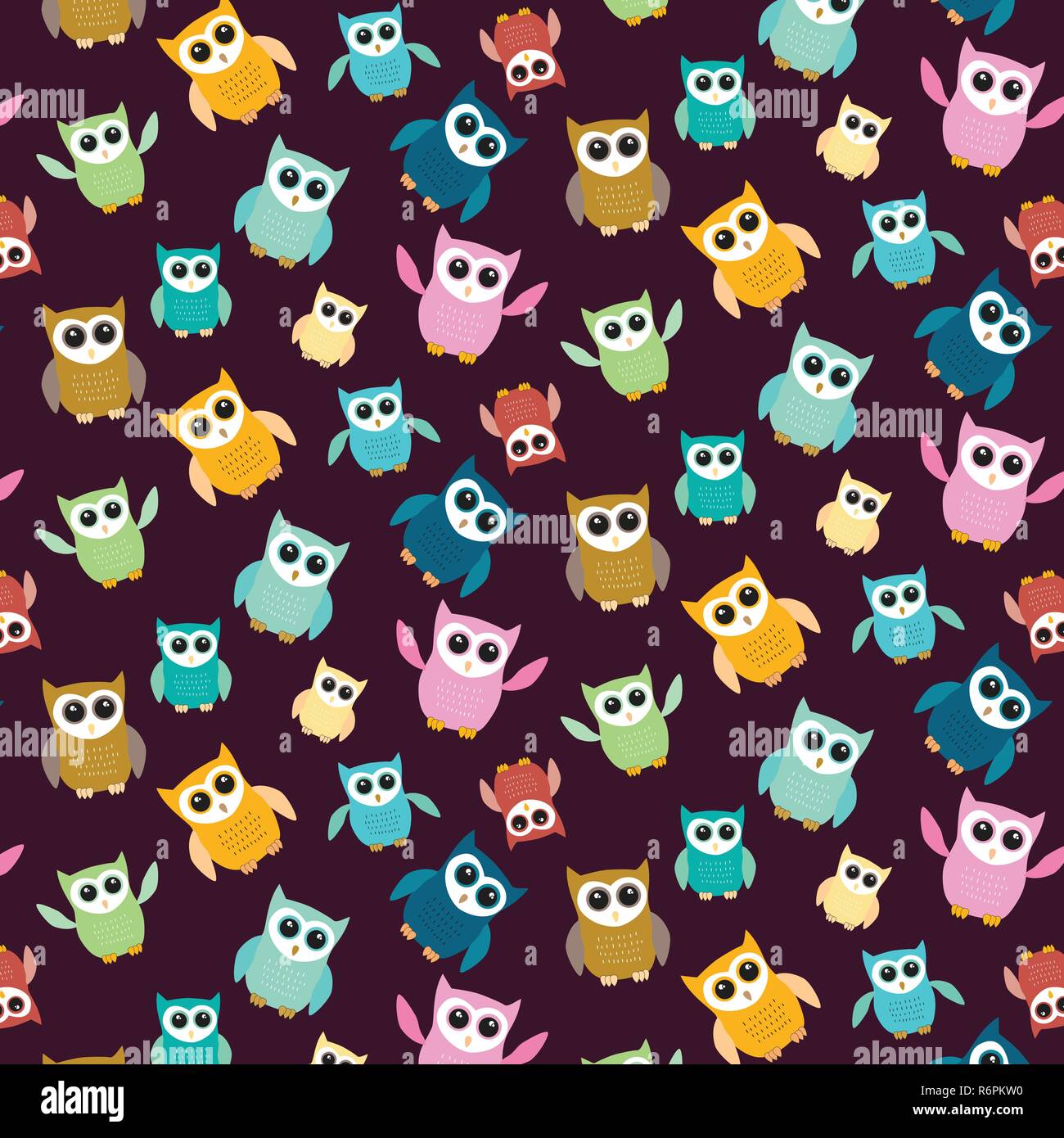 Wallpaper Cartoon Owl Pattern