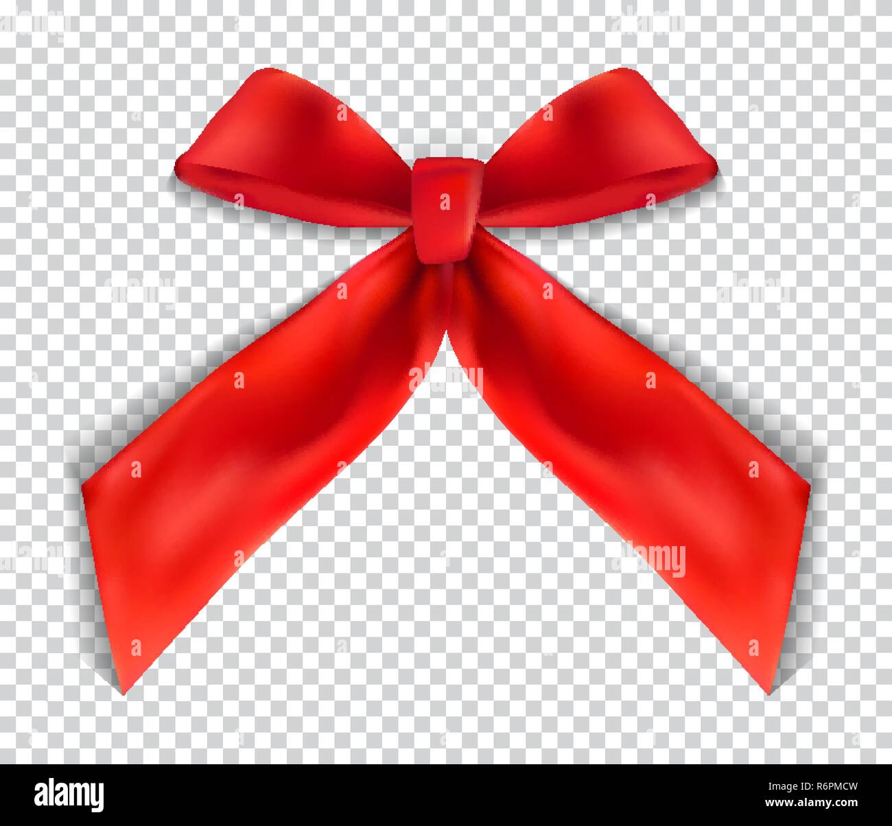 Design Product Red Ribbon and Bow on transparent background. 3D ...