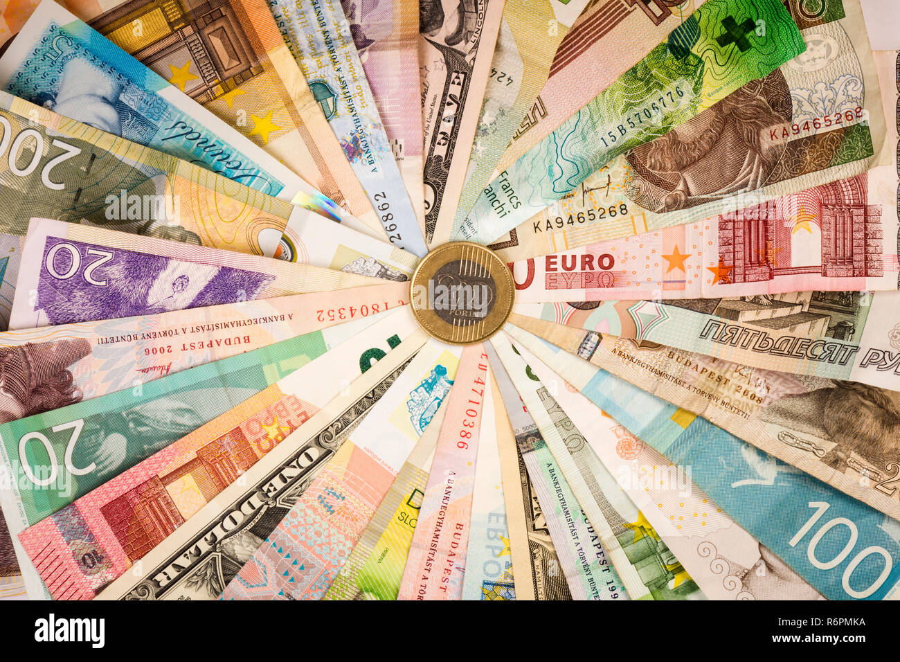 different mixed banknotes Stock Photo - Alamy
