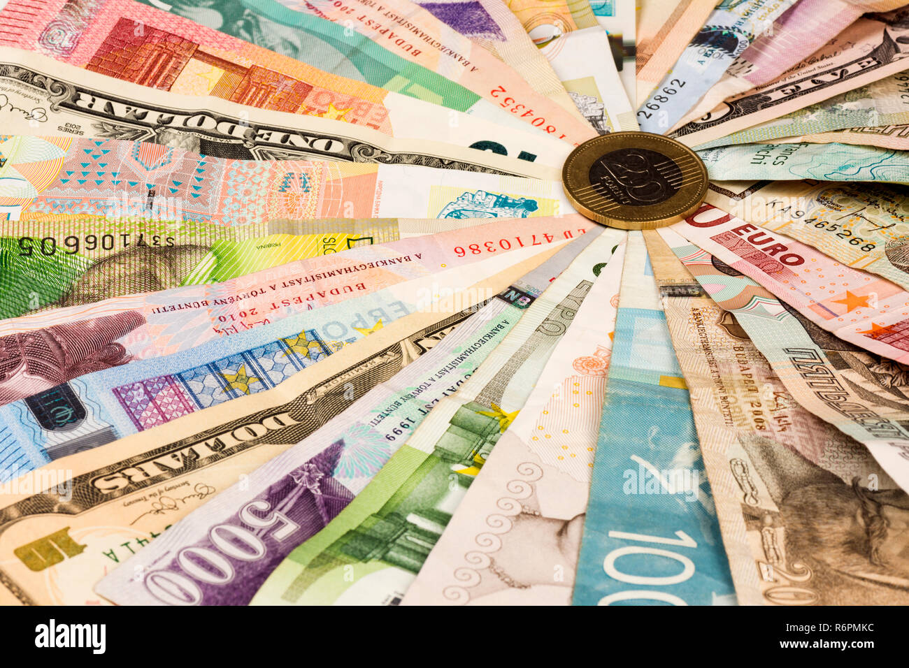 different mixed banknotes Stock Photo - Alamy
