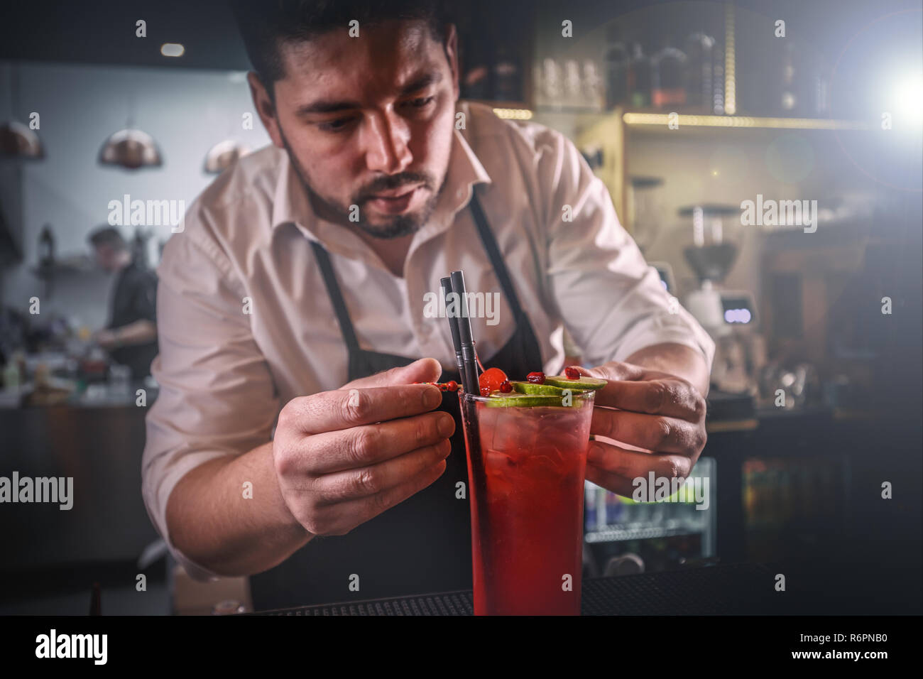 Bartender at work Stock Photo - Alamy