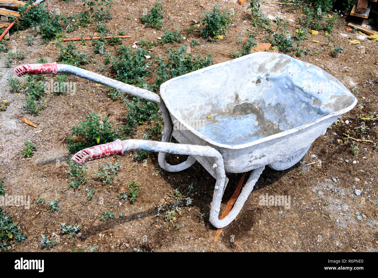 Wheelbarrows at the construction site Stock Photo - Alamy