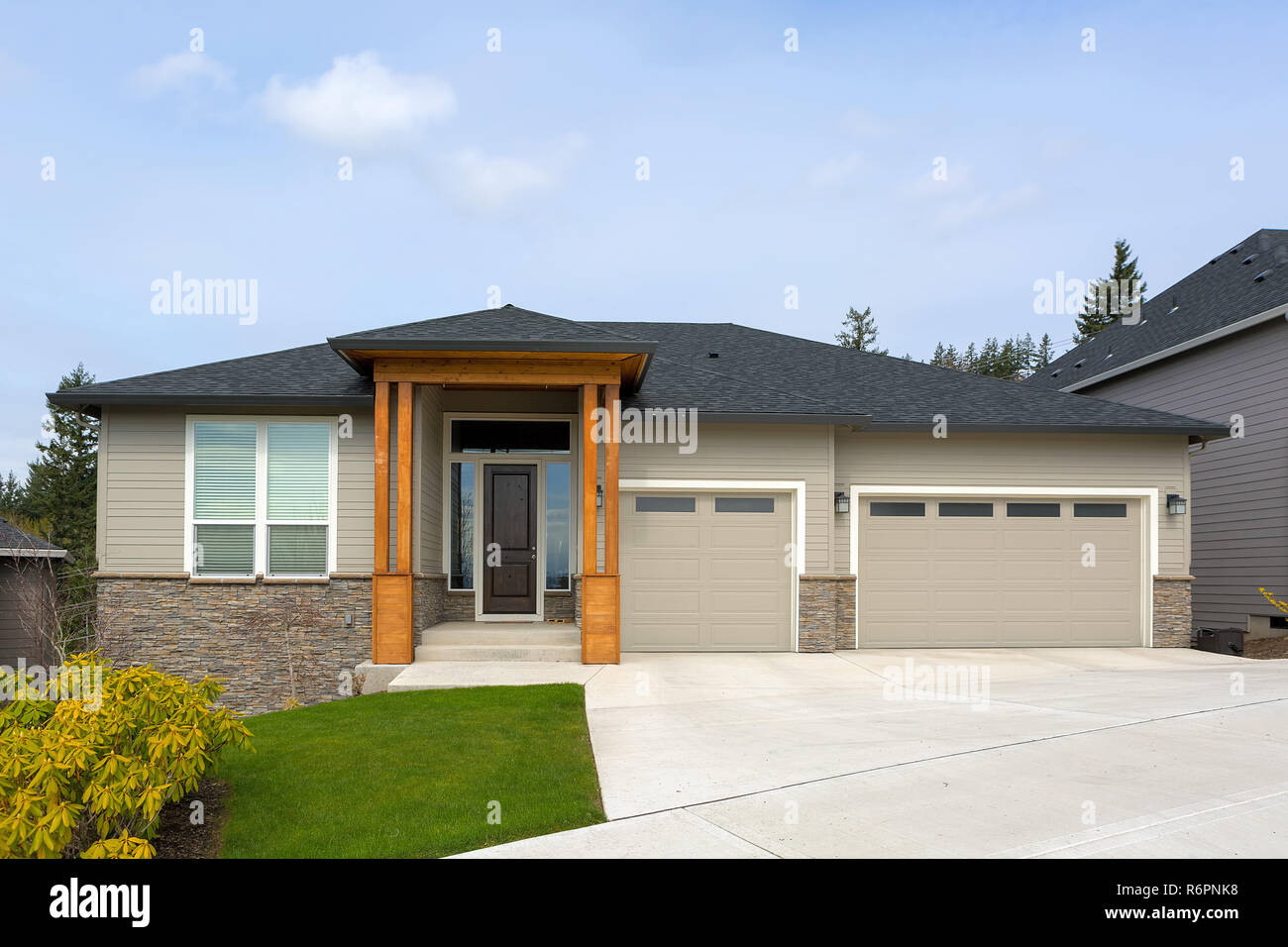 New Custom Built Home in Suburban Neighborhood Stock Photo - Alamy