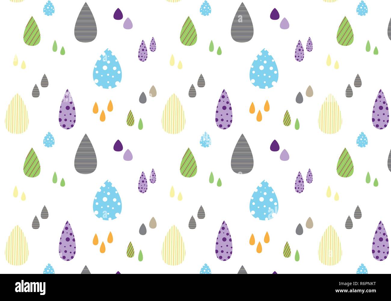 Rain in colors vector pattern on a white background Stock Vector Image ...