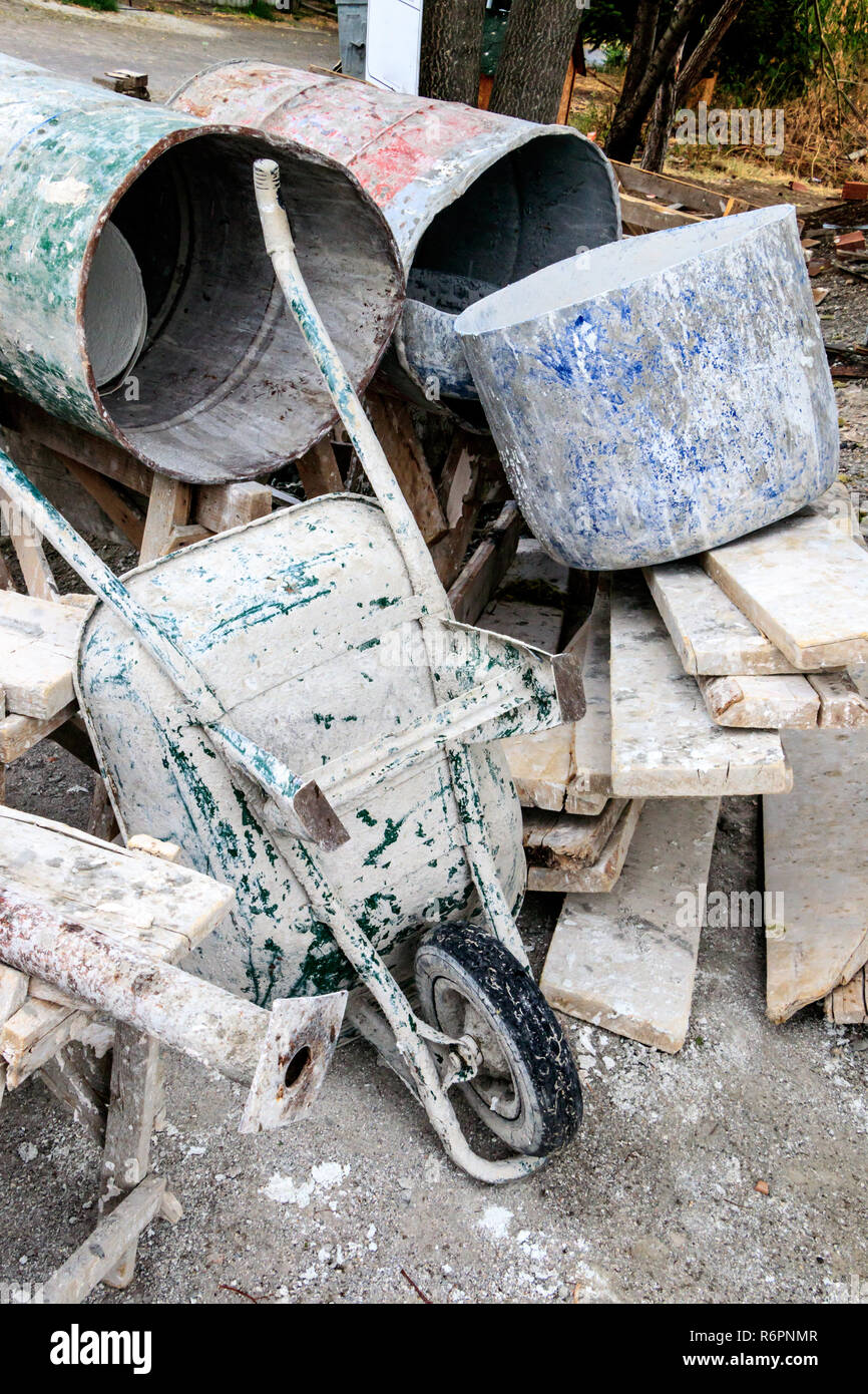 Old construction utensils Stock Photo - Alamy