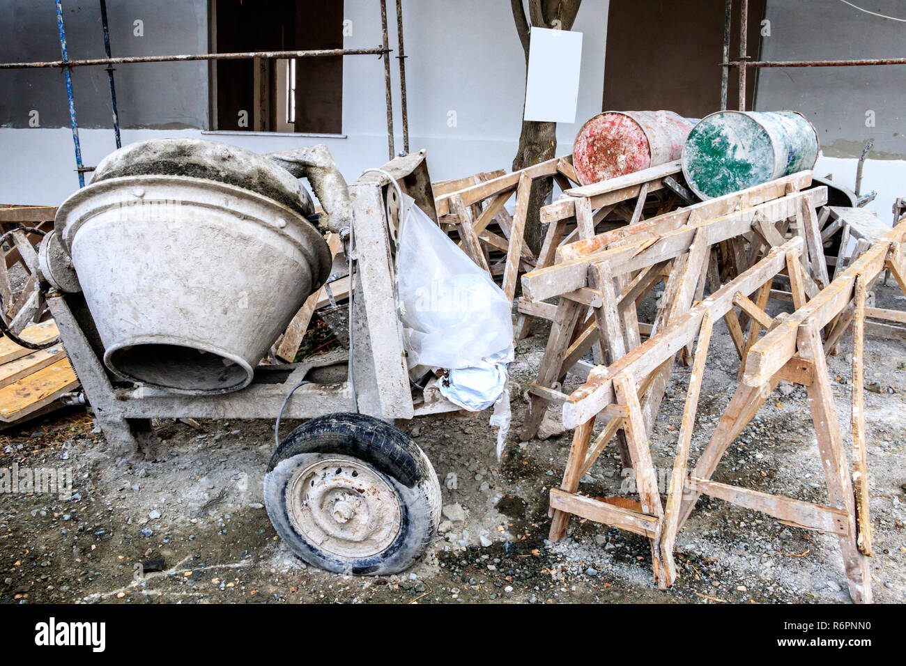 Old construction utensils Stock Photo - Alamy