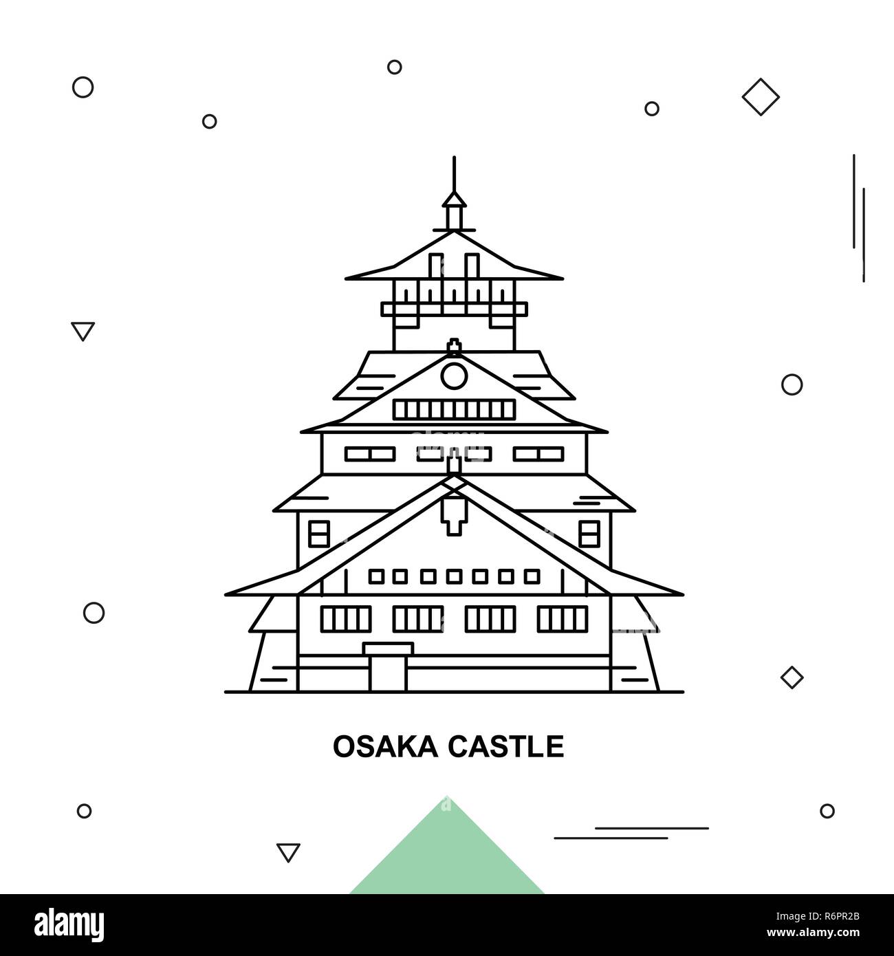 Osaka castle symbol Stock Vector Images - Alamy