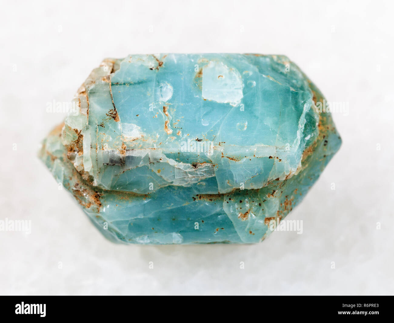 raw crystal of blue apatite gemstone on white Stock Photo - Alamy