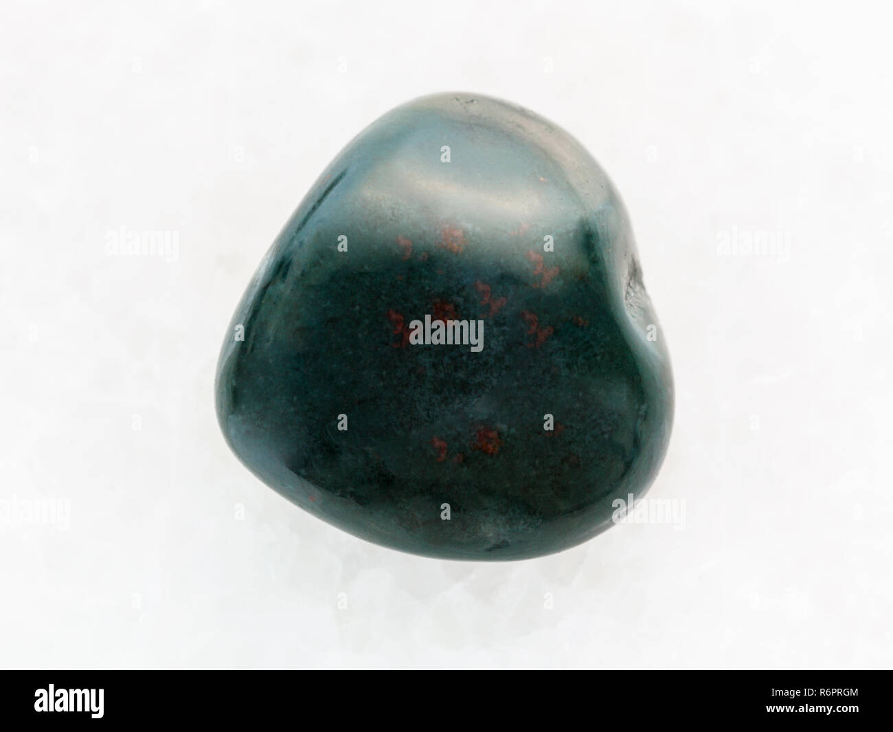 Macro shooting of natural mineral stone polished heliotrope bloodstone ...