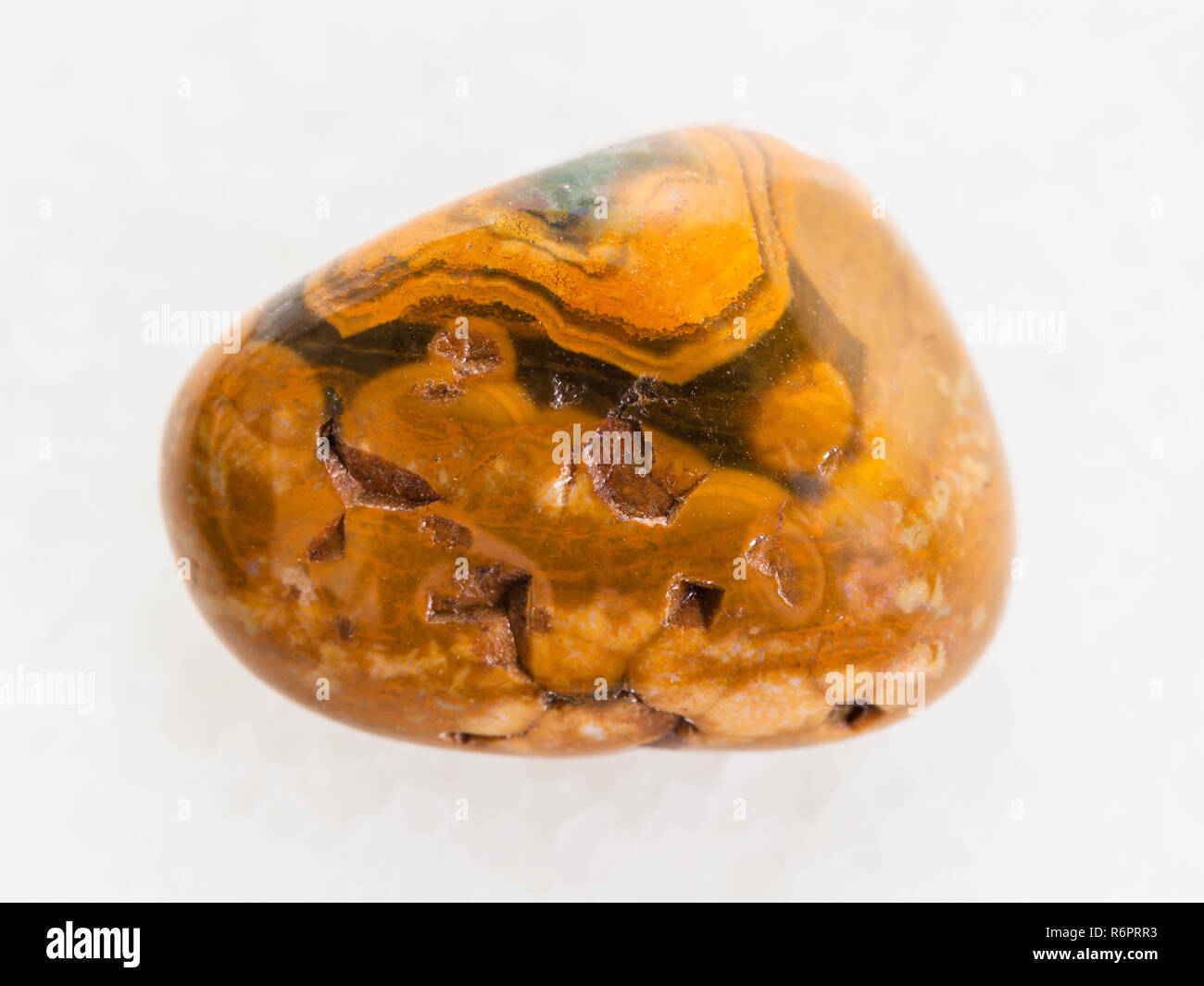 tumbled Leopard Skin Jasper gemstone on white Stock Photo - Alamy