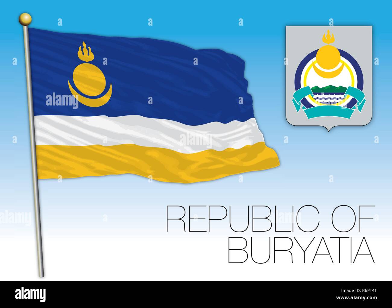 Buryatia republic flag hi-res stock photography and images - Alamy