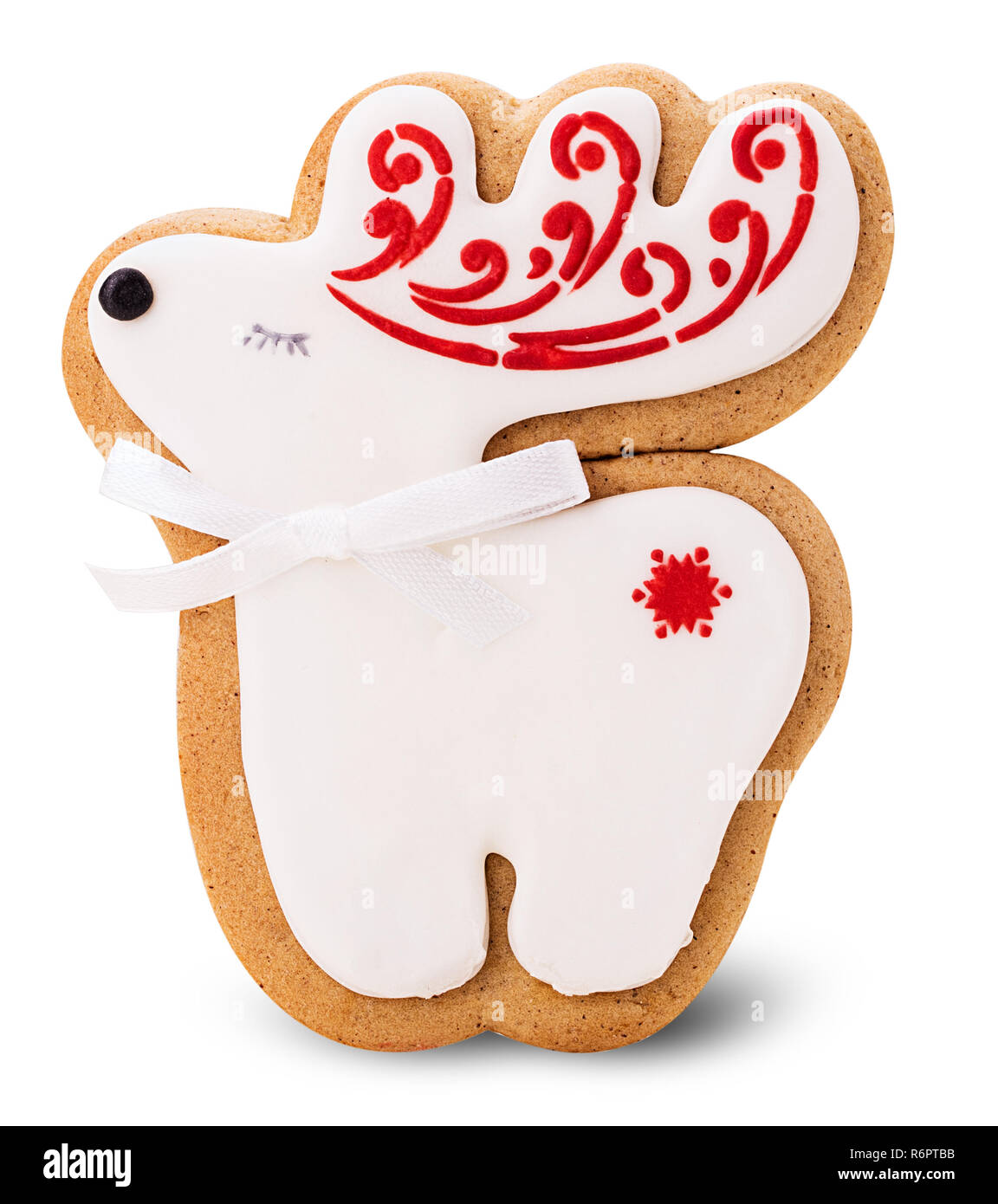 Homemade cookies deer Christmas decoration, decorated with colored ...