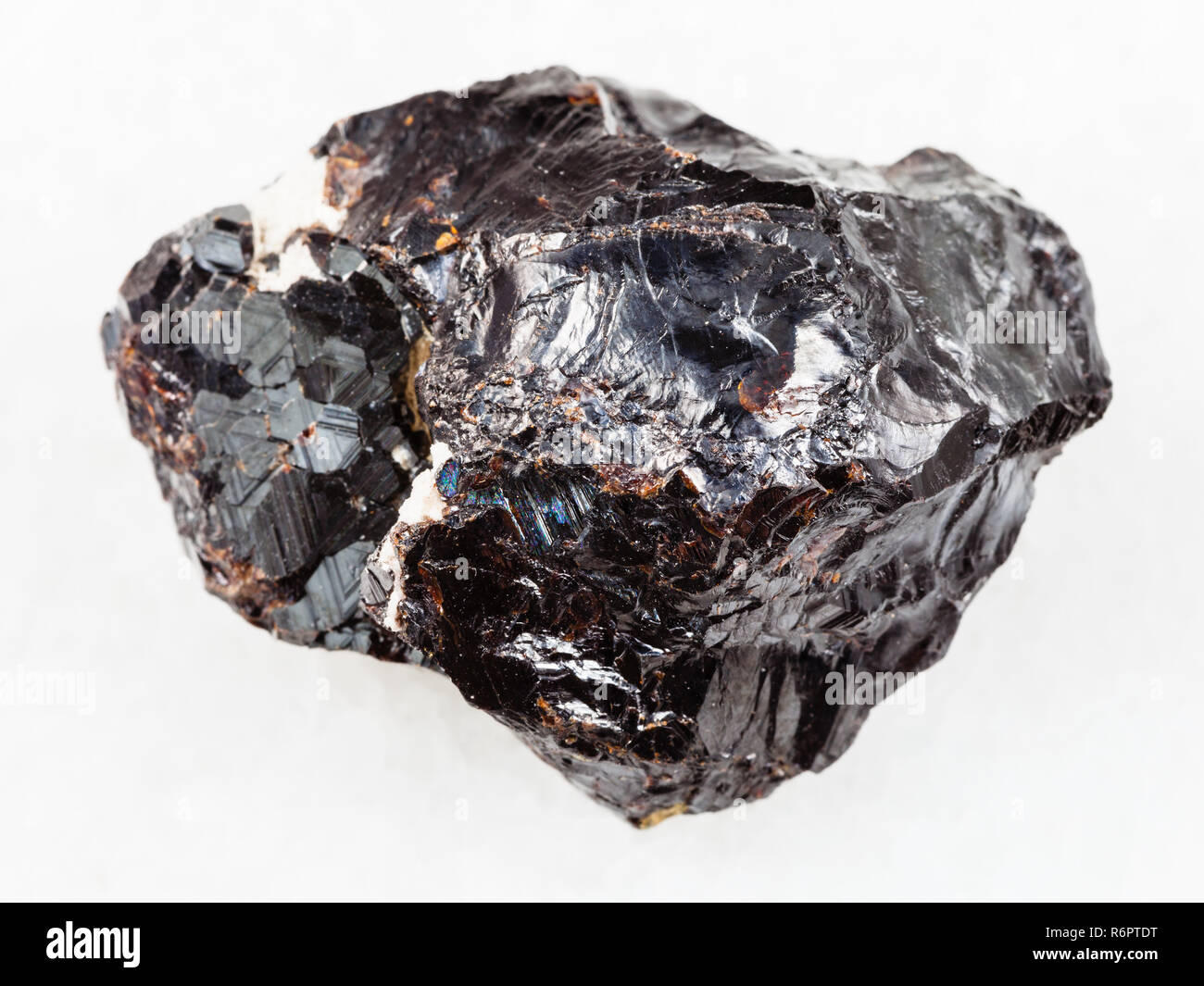 raw Sphalerite stone on white marble Stock Photo - Alamy