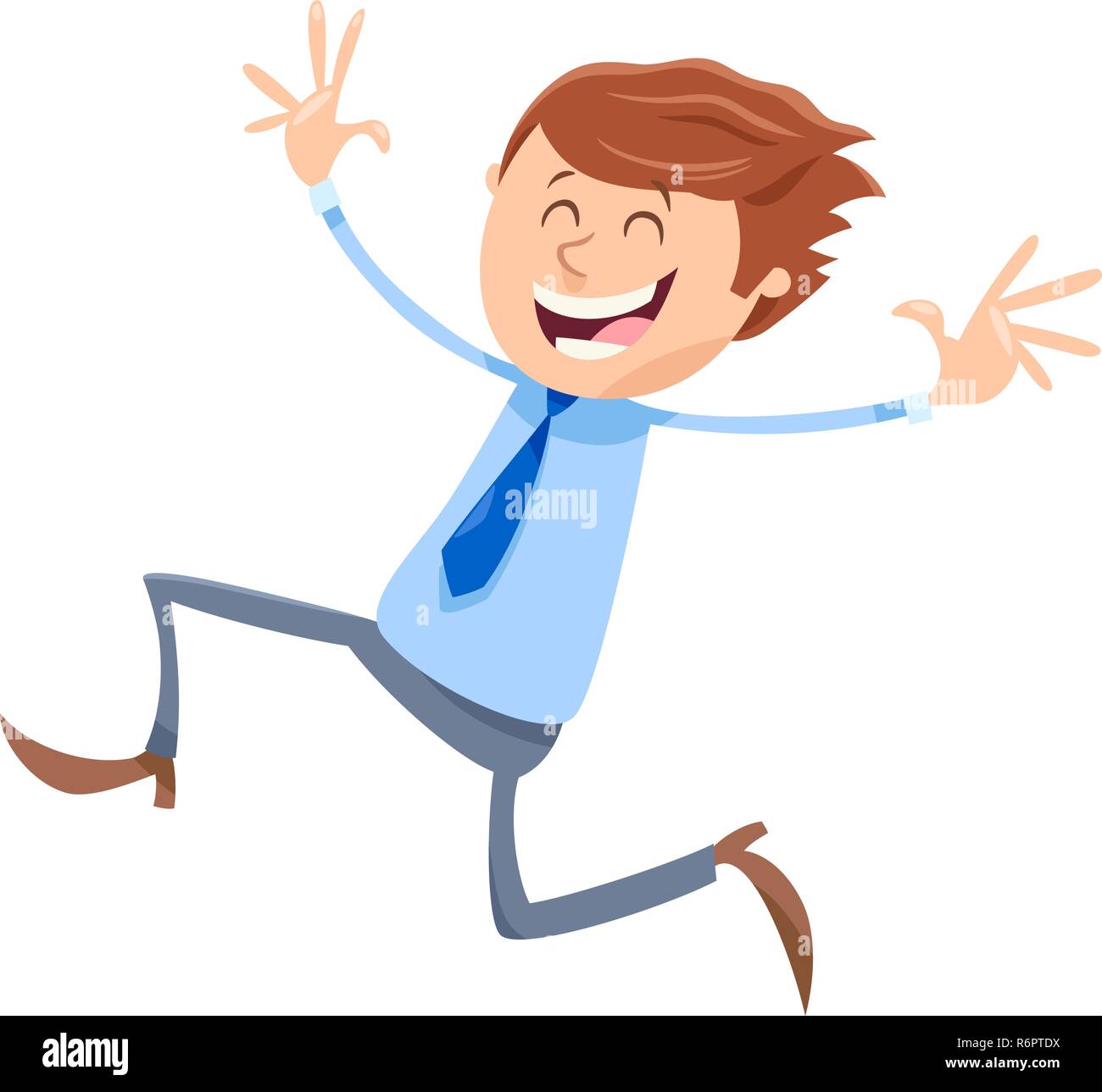 Cartoon Illustration of Happy Man or Businessman Character Stock Vector ...