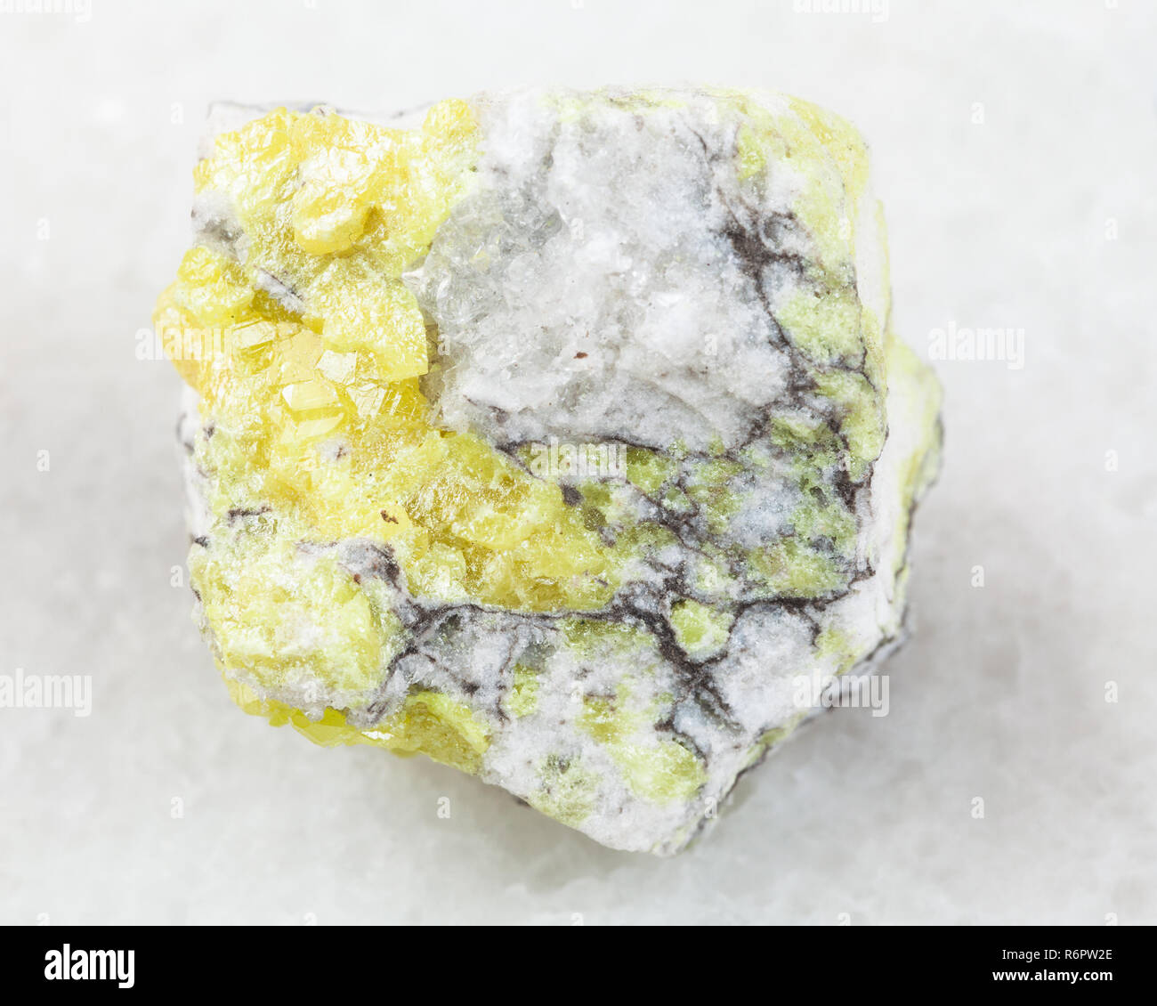 raw sulfur ore on white Stock Photo - Alamy