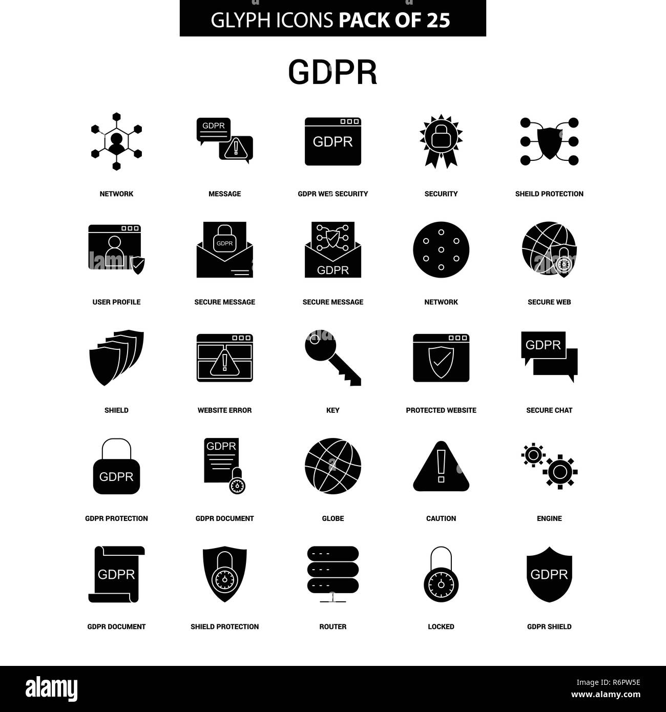 Gdpr icon vector Black and White Stock Photos & Images - Alamy
