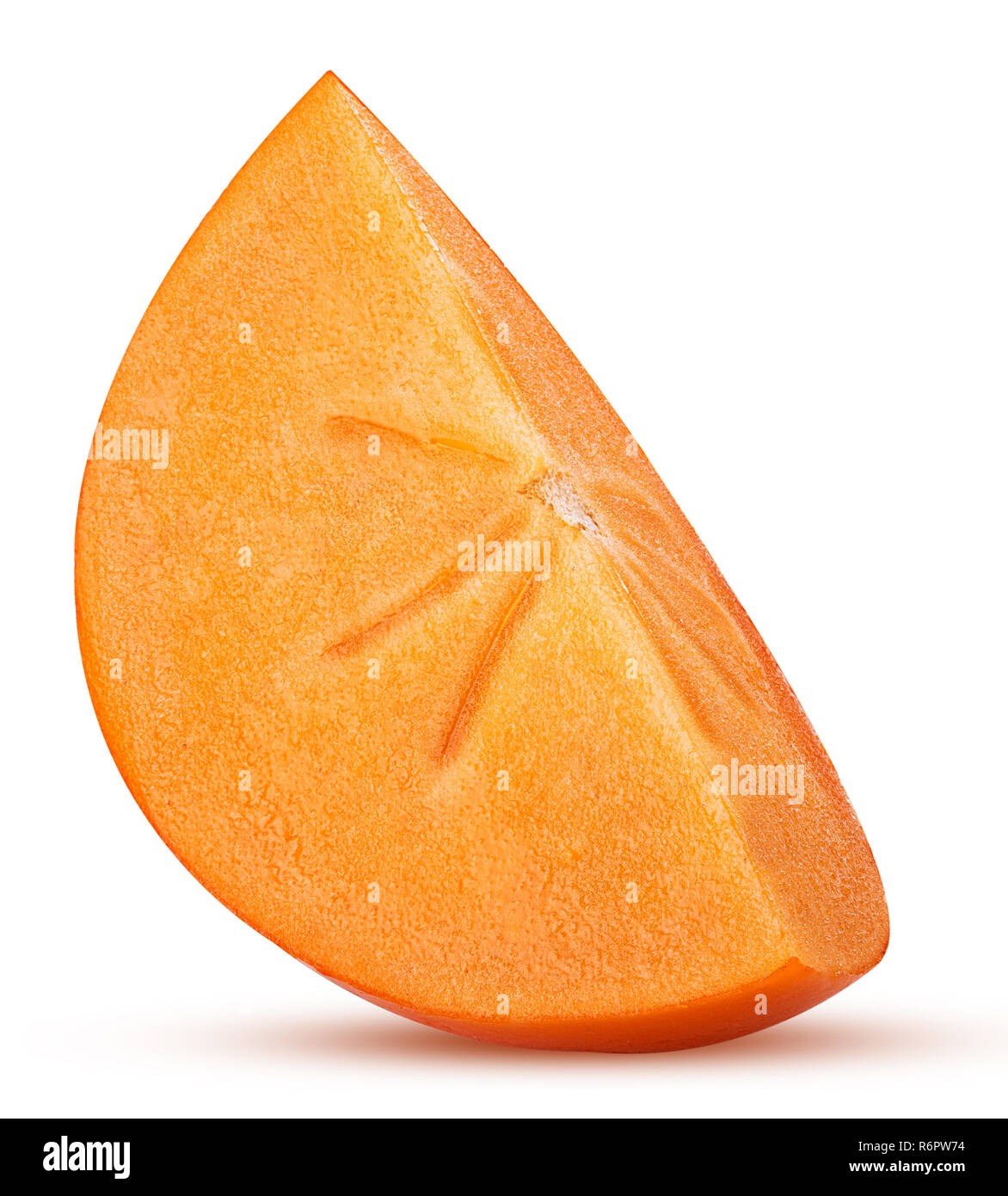 Persimmon fruit slice isolated on white background. Clipping Path. Full ...