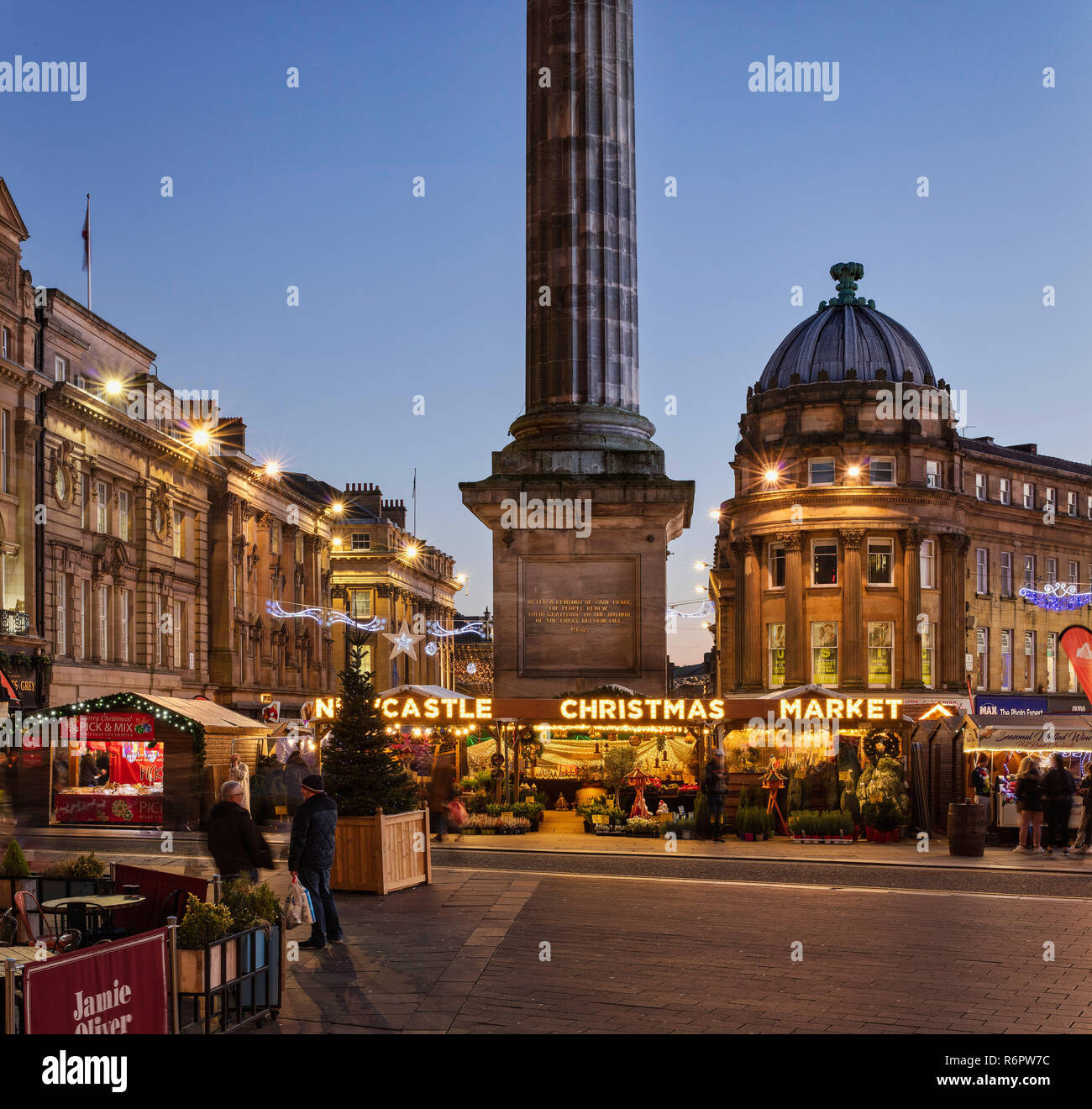 The Newcastle Christmas Market at dusk, Newcastle upon Tyne, Tyne ...
