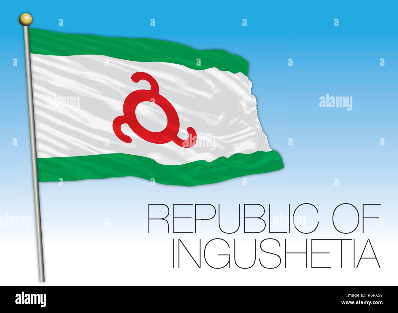 Ingushetia Republic flag, Russian Federation, vector illustration Stock ...