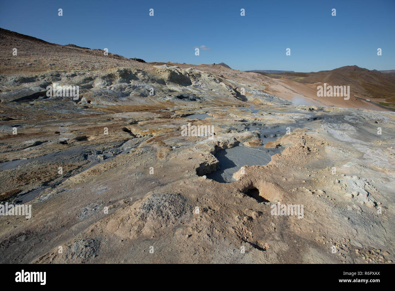 Geothermal pools and rocks at Hverir, Namafjall, Iceland Stock Photo ...