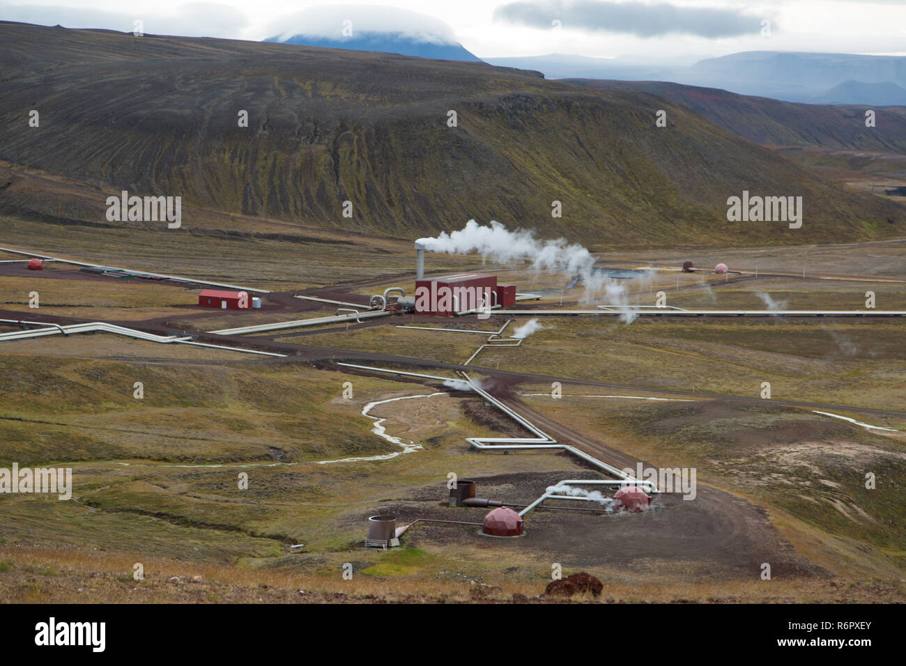 Krafla geothermal power station near Lake Myvatn, Reykjahlid, Iceland ...