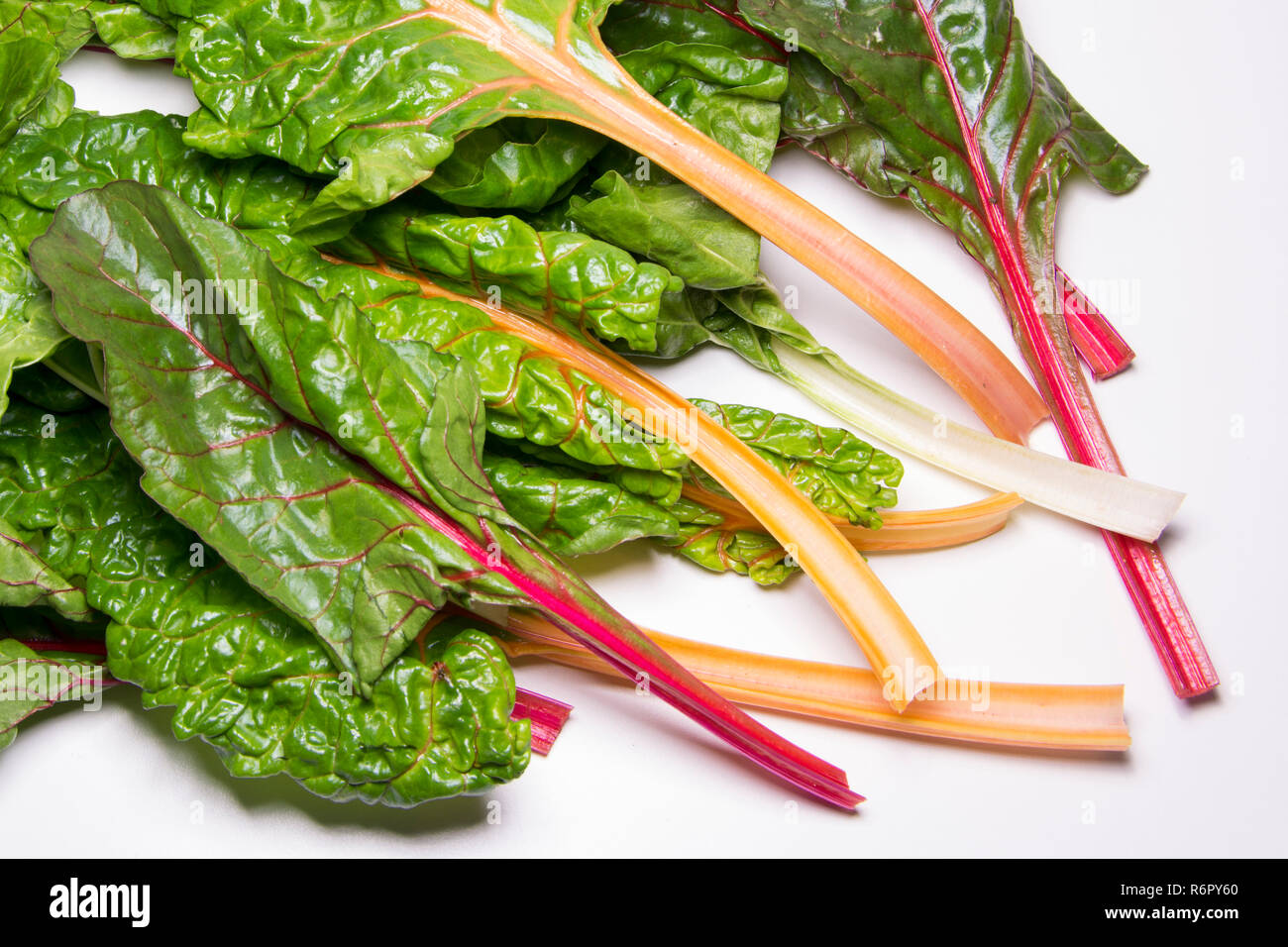 Rainbow swiss chard, mangold beetroot leaves Stock Photo - Alamy