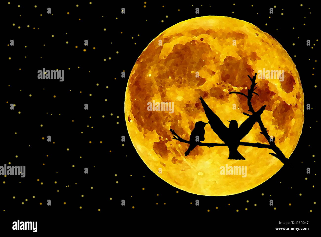 Love couple in moonlight hi-res stock photography and images - Alamy