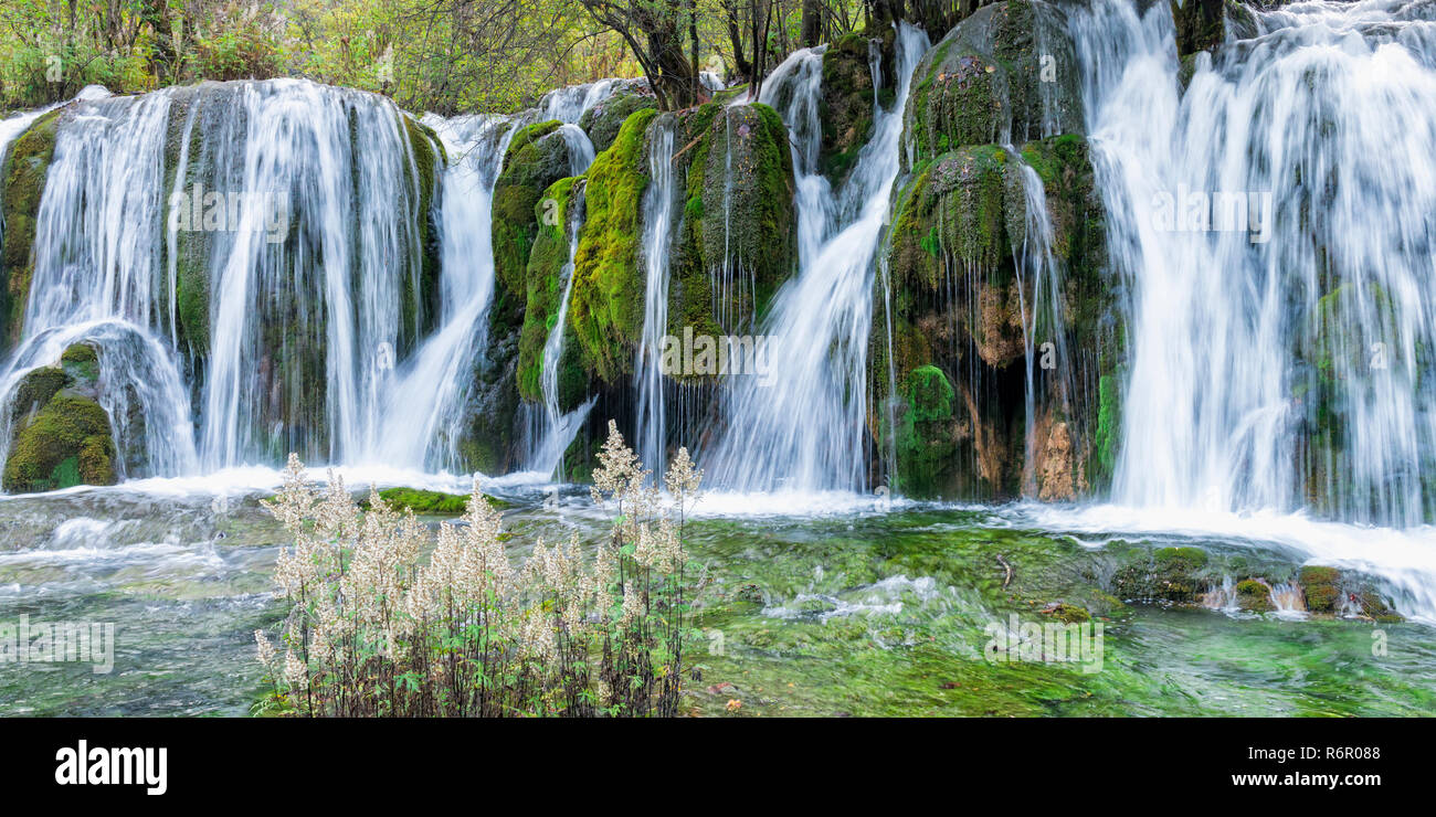 Arrow Bamboo Lake Waterfalls, Jiuzhaigou National Park, Sichuan ...