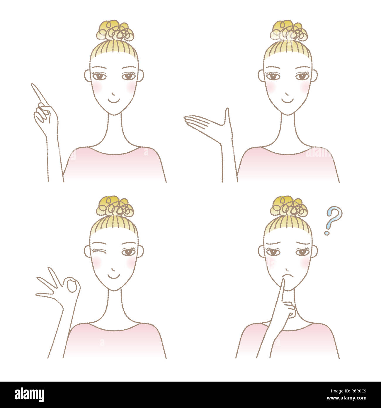 Set of women in different poses Stock Photo - Alamy