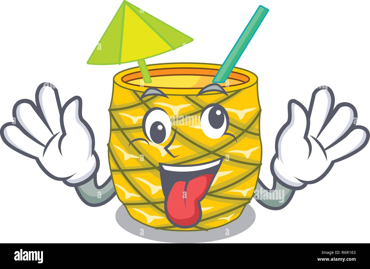 Crazy bottles pineapple juice on cartoon table Stock Vector Image & Art ...