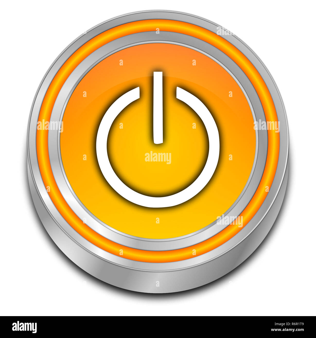 decorative orange Power Button - 3D illustration Stock Photo - Alamy