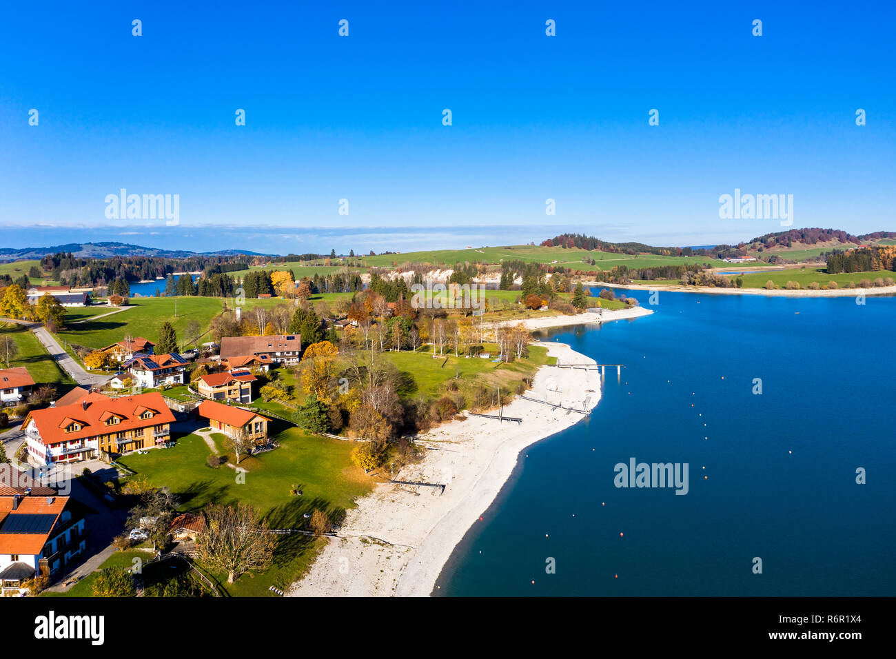 Stausee Forggensee, Dietringen , Region Füssen, Ostallgäu, Bayern ...
