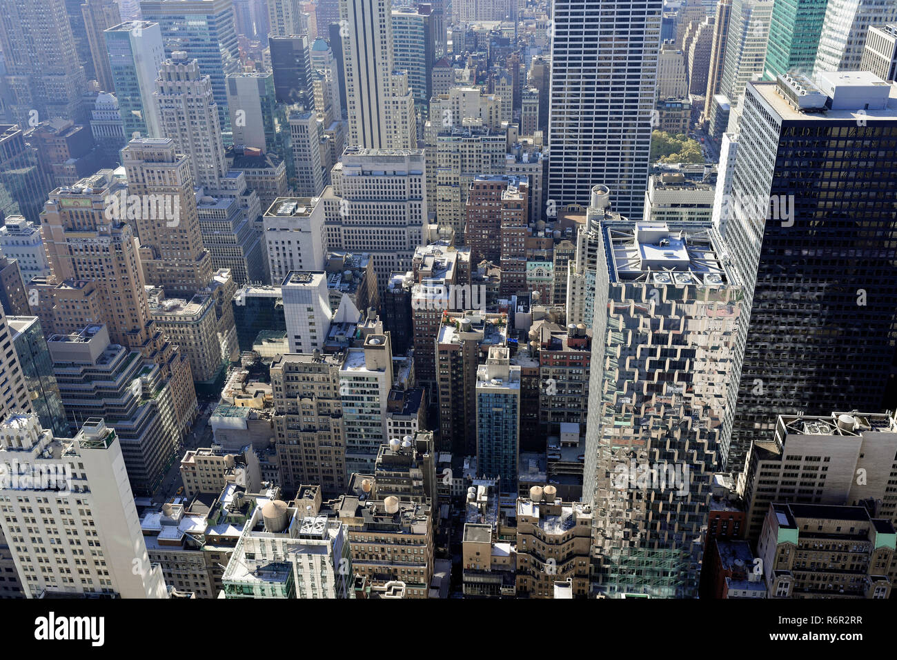 View of skyscrapers, Top of the Rock observation deck, Rockefeller ...