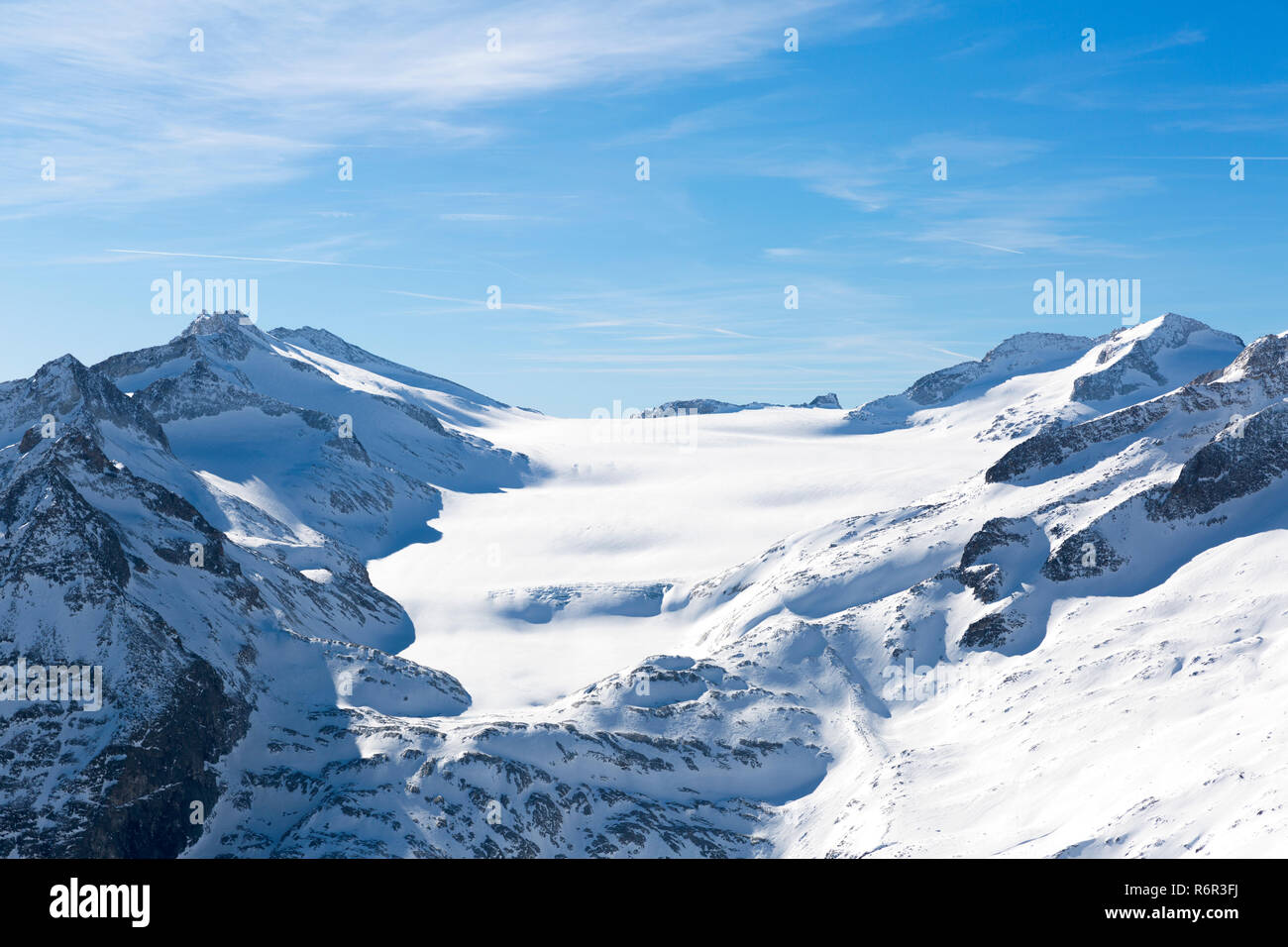 landscape of mountains in winter with blue sky Stock Photo - Alamy