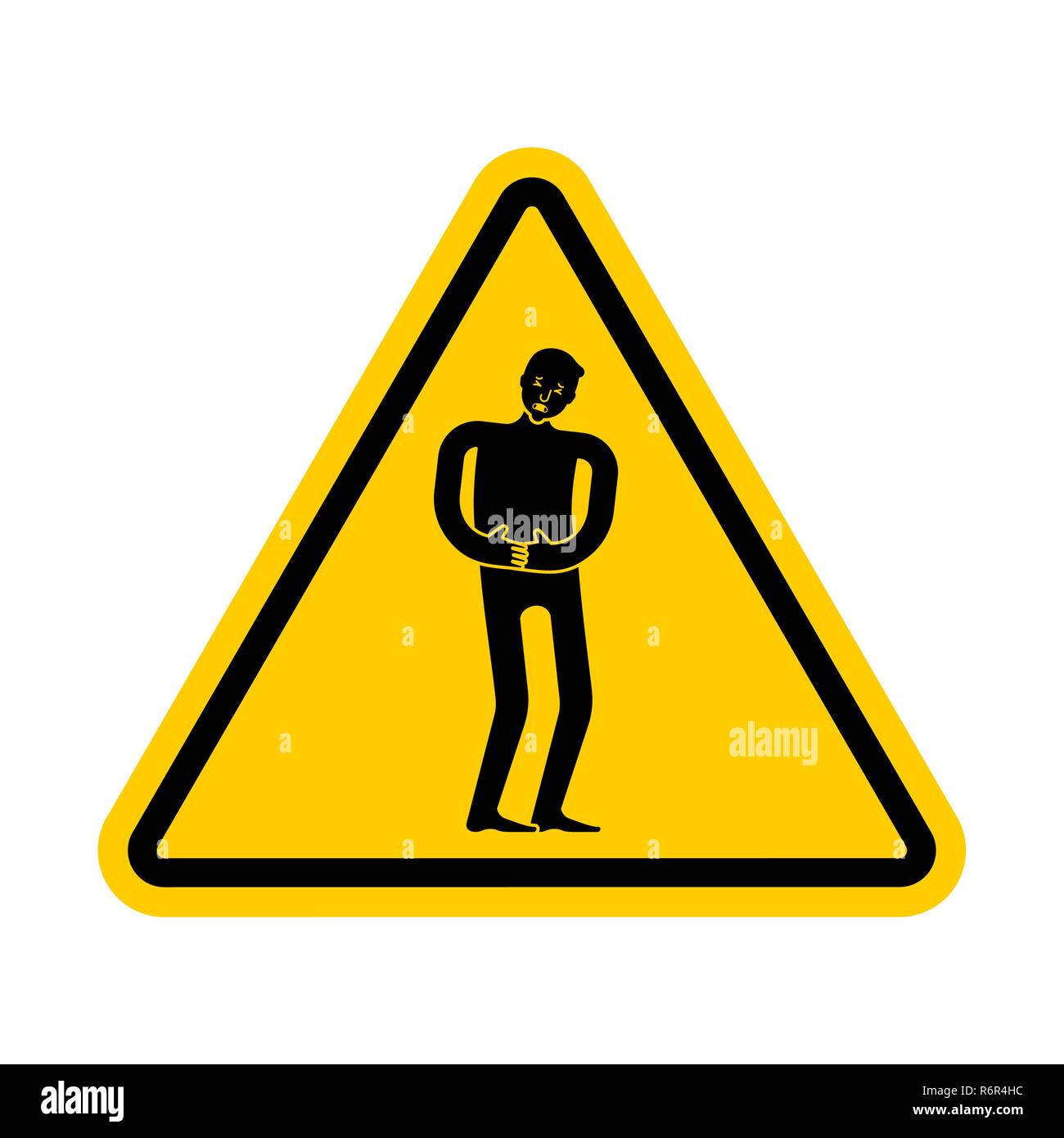 Attention pain. Caution distress man. Yellow triangle road sign Stock ...