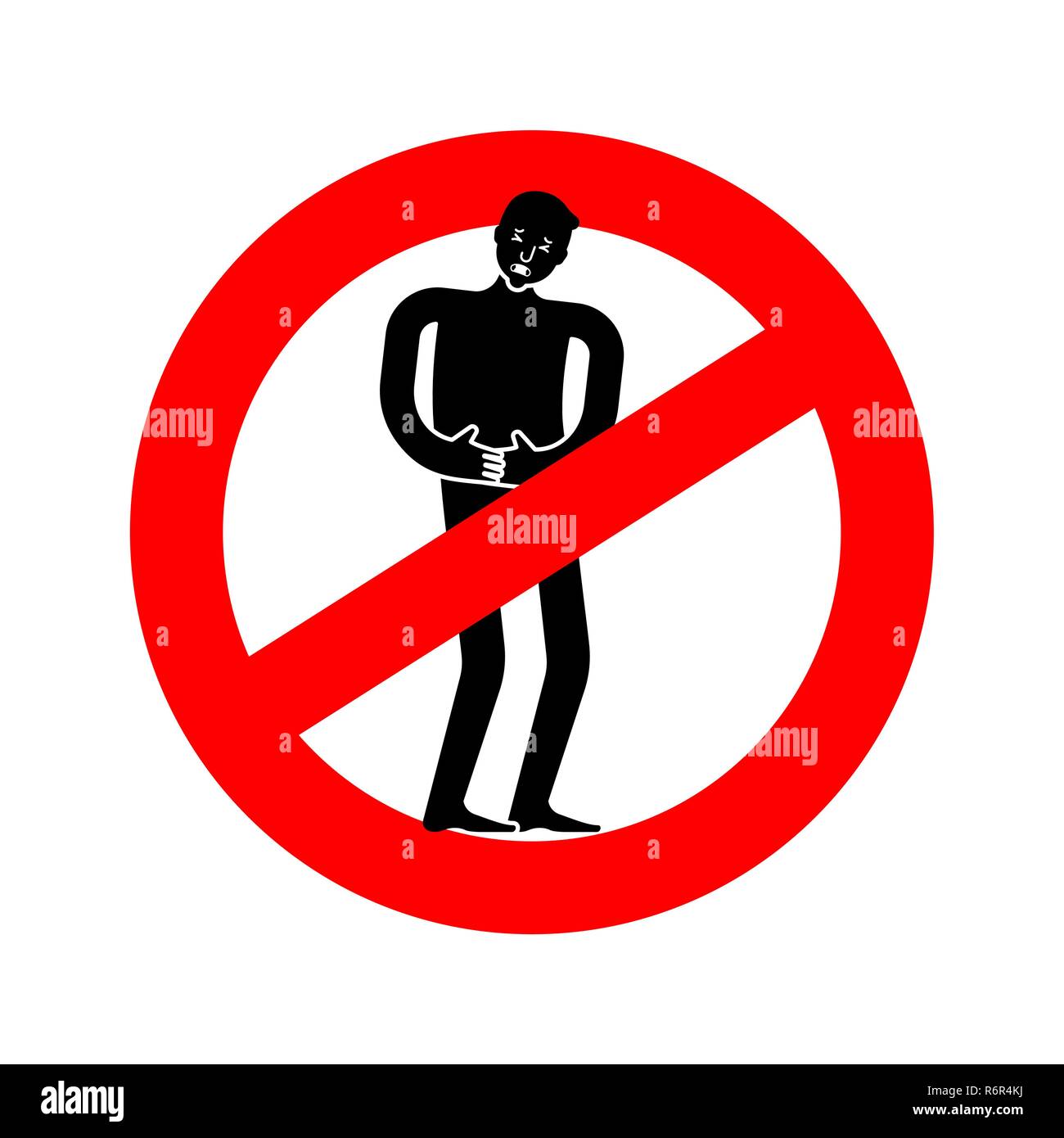 Stop pain. Ban distress man. Red prohibition road sign Stock Vector ...