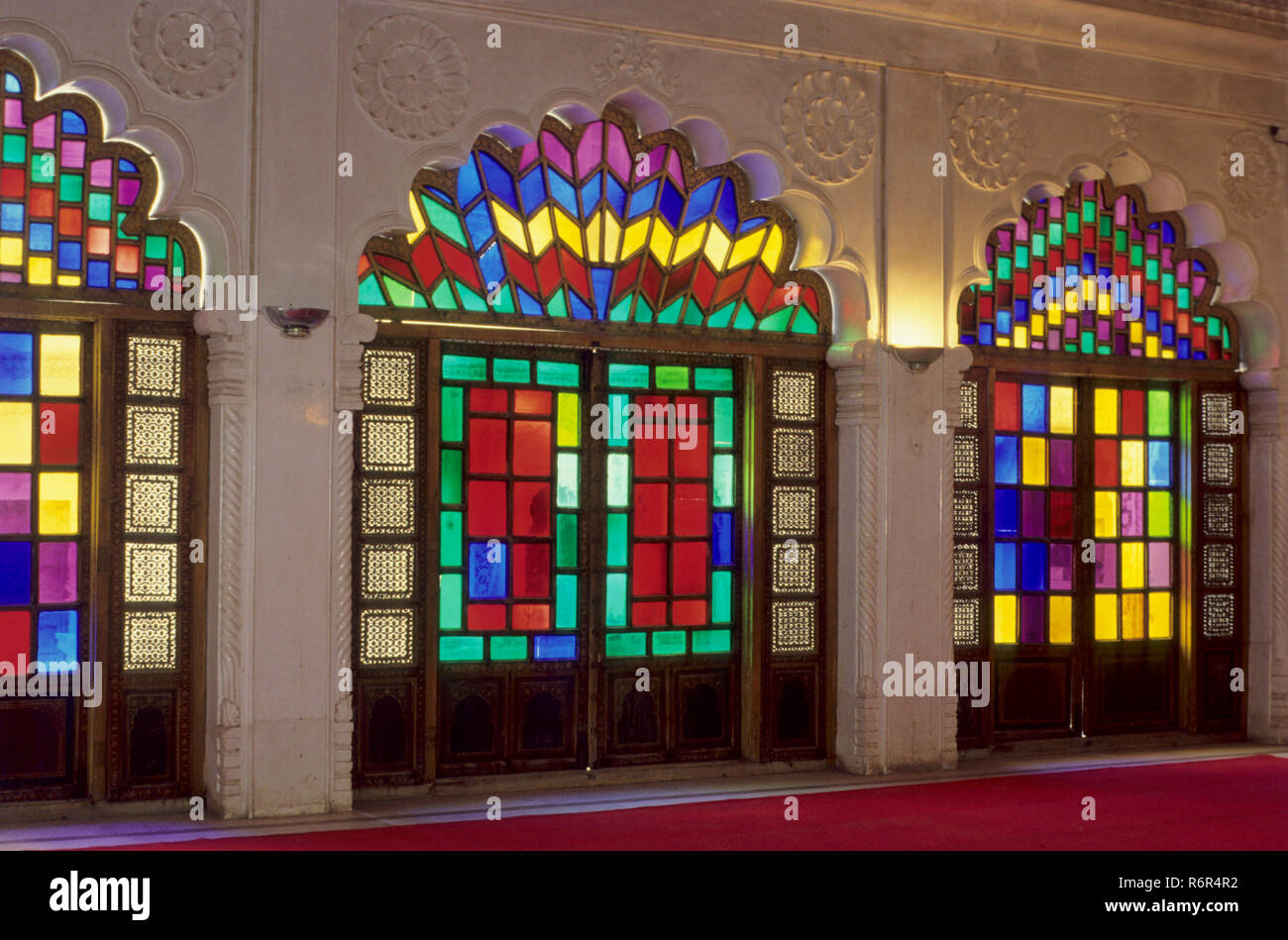 Stained window in palace, jodhpur, rajasthan, india Stock Photo - Alamy
