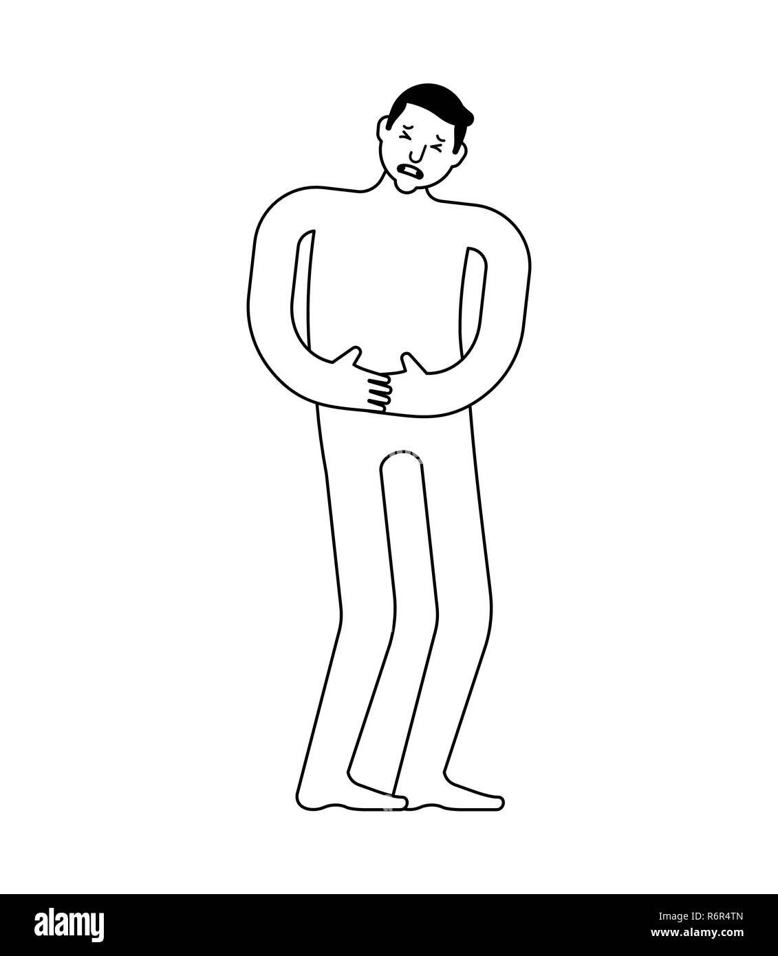 Human pain icon. Sick person sign. diseased human symbol. curl up in ...