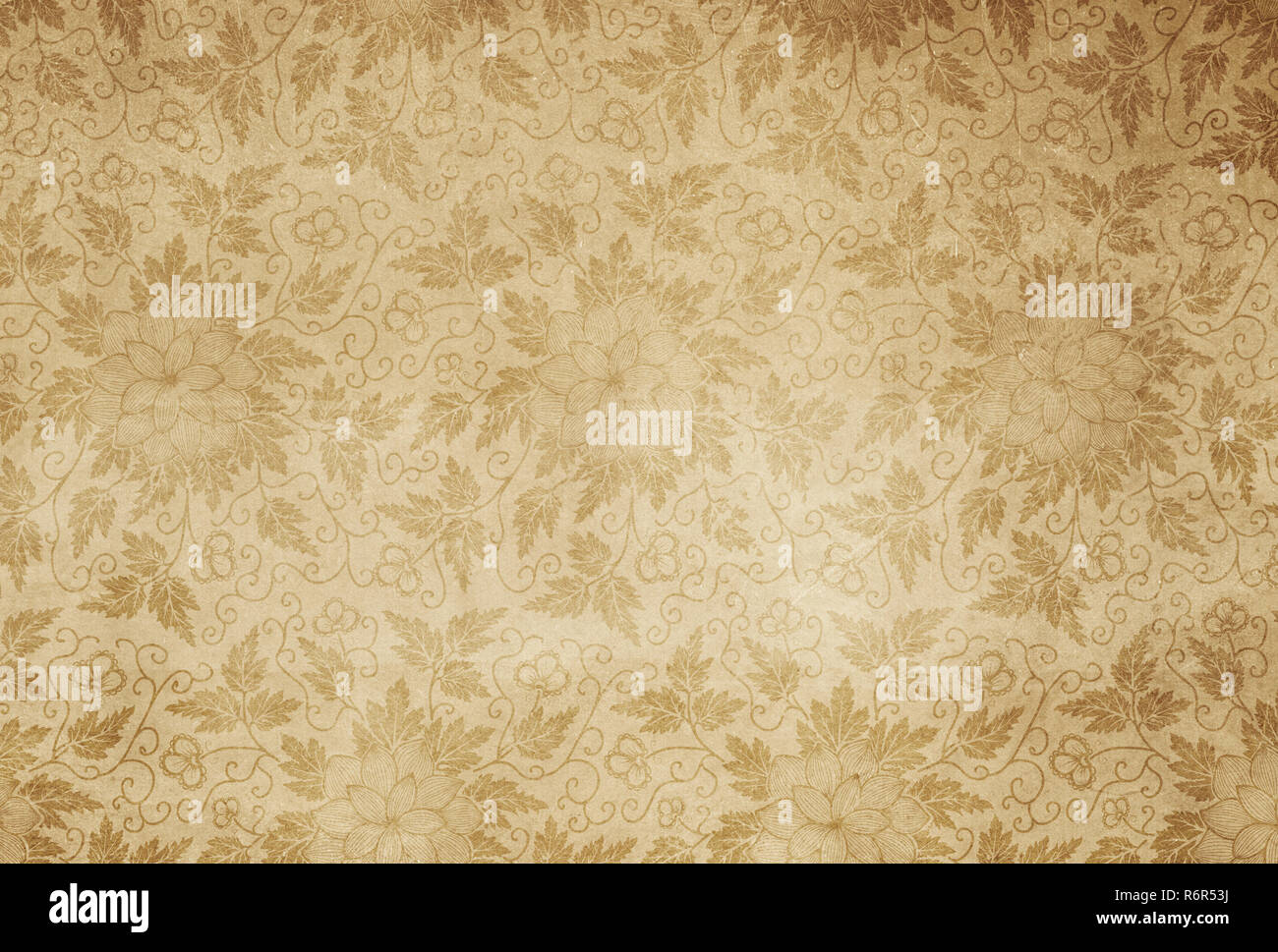 Old paper with floral patterns for background design Stock Photo - Alamy